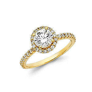 14k Yellow Gold Wedding Engagement Ring - Size 5.5