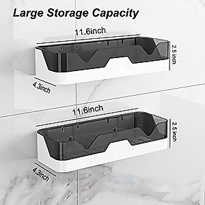 BLYPHOO Shower Caddy Adhesive Shower Shelf for Bathroom 2 Pack: Premium Bathroom Wall Organizer - No Drilling Shower Organizer - Adhesive Kitchen Storage Rustproof Storage Rack for Bathroom