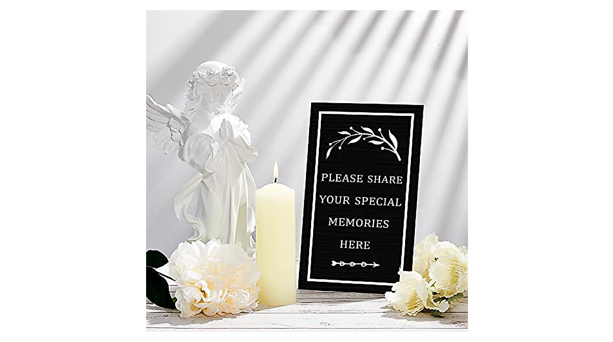 Wooden Funeral Signs: Guest Book, Memory Table Set of 3