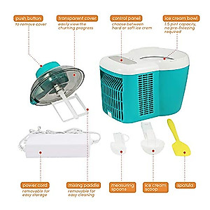 Mr. Freeze Self-Refrigerating Ice Cream Maker, Frozen Yogurt, Sorbet, Gelato Treat, 1.5-pint, EIM-700T