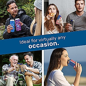 QualityPerfection Slim Can Cooler Sleeves (6 Pack) Insulated, Beer/Energy Drink Neoprene 4mm Thickness Thermocoolers for 12 oz Tall Skinny Beverage - Pattern Design, Ready for Printing (Trump 2020)