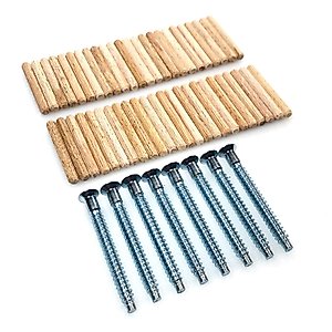 ReplacementScrews Hardware Kit Compatible with IKEA KALLAX 3 x 3 Shelf Unit 004.155.99 - All Screws (104321) and Dowels (101339)
