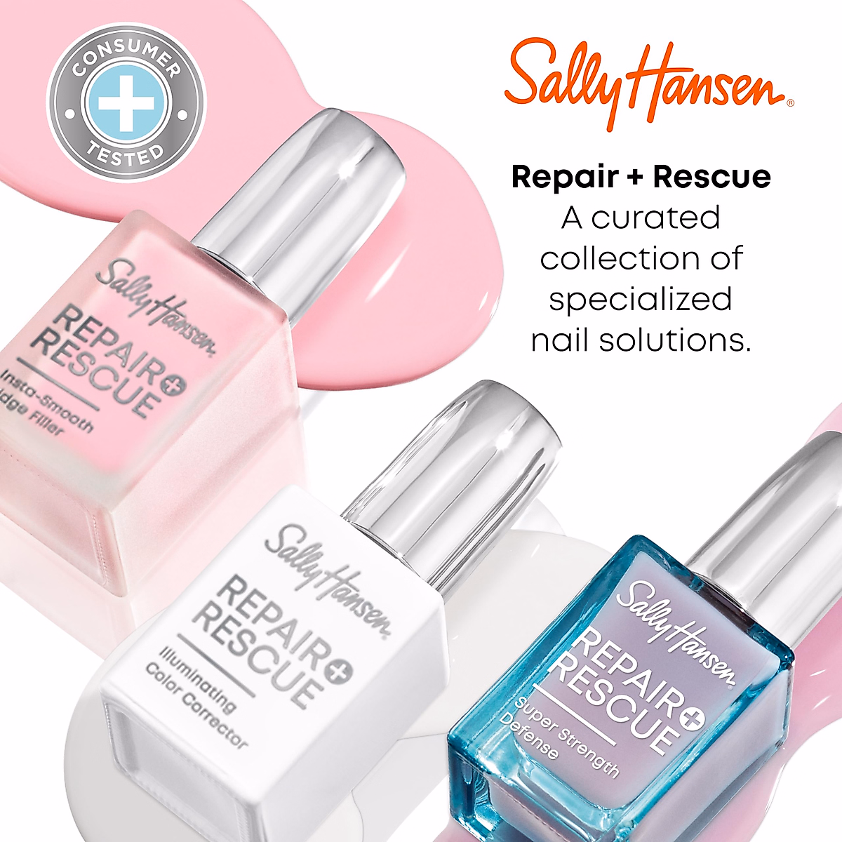 Sally Hansen® Repair + Rescue, Insta-Smooth Ridge Filler, Contains Hyaluronic Acid, Conceals Nail Imperfections, Smoothens Nail
