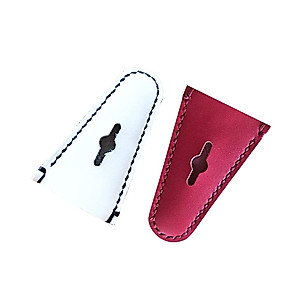 ZSHJGJR 2pcs Archery Bow Tip Guard Protector Leather Recurve Bow Limb Tip Protector Gear for Traditional Bow Longbow (Red)