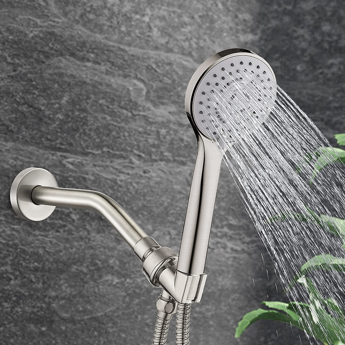 123815BN Replacement For Moen 8 Inches Anti-leakage Ceiling Wall Mounted Bend Accessories-Basic Shower Arm and Flanged,Made of Solid Brass,Brushed Nickel