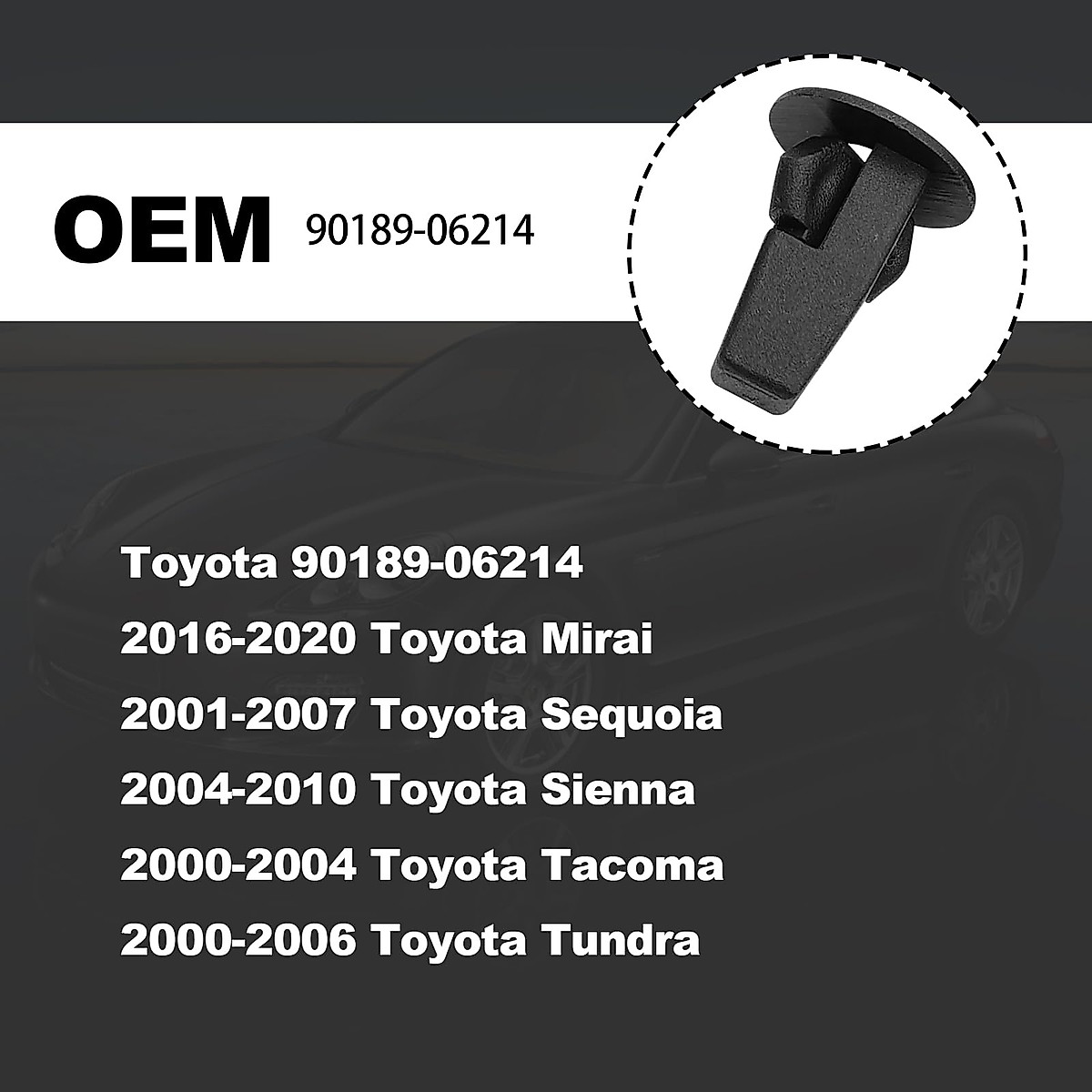 25pcs Fender Liner Screw Grommet Replacement Compatible with Toyota Tacoma Tundra, Bumper Cover Clips Grommet Screw Retainer Fastener Rivet 90189-06214