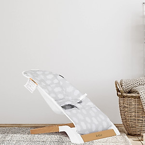 Evolur Koko Portable Infant Bouncer in Grey, Breathable Fabric, Removable Seat Cover, Easy to Clean Baby Bouncer