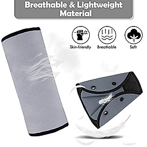 Seat Belt Adjuster and Pillow with Clip for Kids Travel,Neck Support Headrest Seatbelt Pillow Cover & Seatbelt Adjuster for Child,Car Seat Strap Cushion Pads for Baby Short People Adult (Gray)