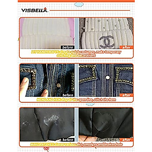 Visbella 1 Min Fast Drying Liquid Stitch Fabric Adhesive Glue Strong Bond Clear Drying Waterproof Sew Glue Permanent Washable for Repair, Make Patches on Clothes, Denim, Leather, Flannel, All Fabrics