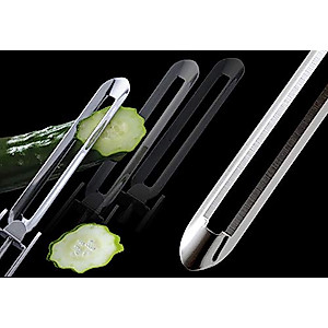 Seki Japan Long Vegetable Peeler, stainless steel blade with plasctic safety cover