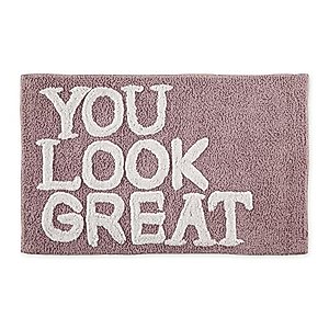DII Tufted Shower/Bath Mat Soft Absorbent Bathroom Rug, Plush & Machine Washable, 20x31-Inches, Mauve, You Look Great
