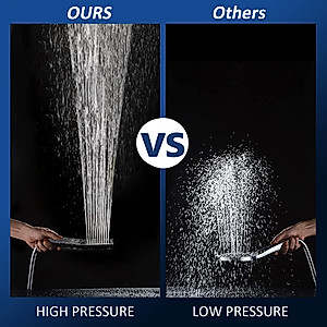 PDPBath All Metal Shower head with Handheld Combo, High Pressure 10" Rainfall Shower Head with Upgrade Adjustable Extension Arm, Shower Wand with 70" Extra Long Shower Hose, 3-Way Diverter-Chrome