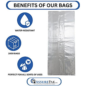 Plastic Produce Bag for Bread and Groceries - 4"x2"x8" - 1000 Bags - 0.95 mil - Natural Color - No Venting Holes LDPE