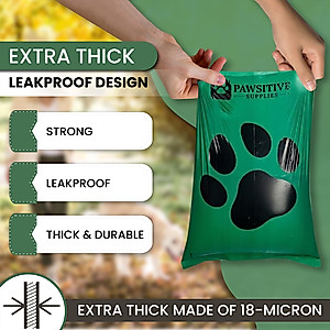 Pawsitive Supplies Eco-Friendly Poop Bags - 270 Bags Made from Cornstarch, Unscented and Perfect for Your Daily Walks