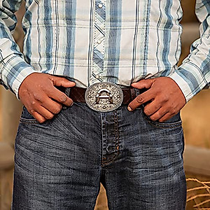 Western Cowboy/Cowgirl Initial Belt Buckle - Silver- Large, Letter Buckles For Men And Women M