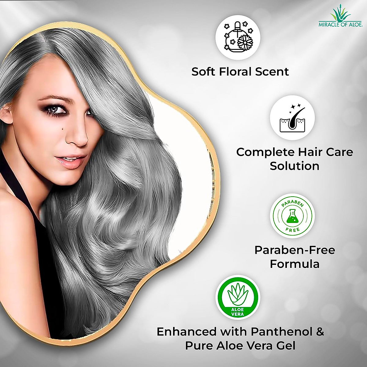 Softly Silver Shampoo Improved Conditioning formula for Gray Hair, 2 in 1 Purple Restorative Hair Wash for Mature Hair, Adds Luster, Bounce & Body, with Panthenol and 20% Pure UltraAloe