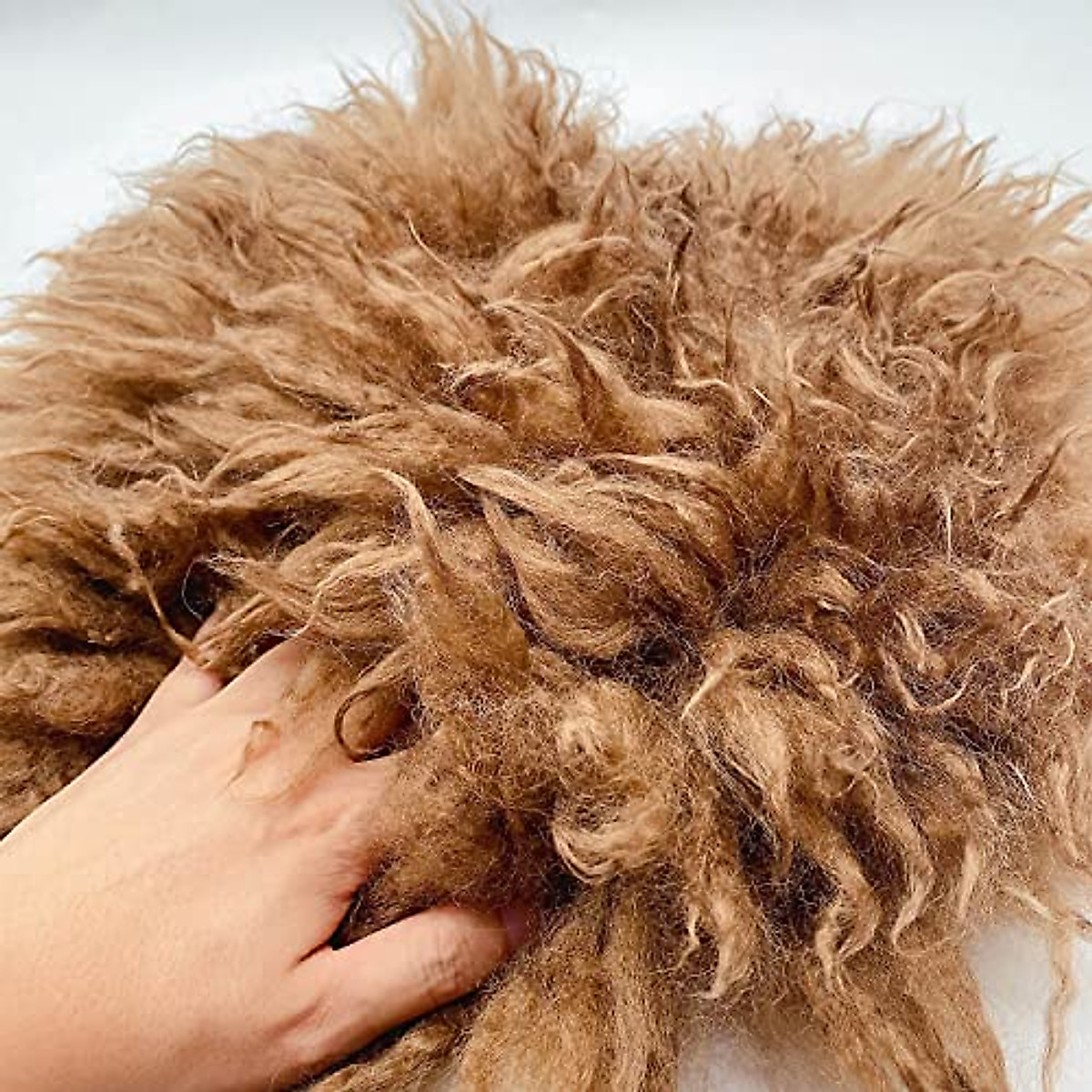 YEPTAME Newborn Photography Props Wool Mats Baby Photography Basket Filler Infant Posing Props Sofa Flokati Blanket for Newborn Bed Chair 100% Genuine Wool