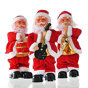 MEIFXIH Christmas Dolls,Christmas Electric Dancing Music Santa Claus Toy Christmas Decorations for Home Xmas Gift for Kids-Saxophone