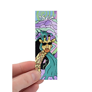 Teak Tuning Fingerboard Deck Graphic, Graffiti Giraffe - Adhesive Graphics to Customize Your 35mm Fingerboard Deck - 110mm Long, 35mm Wide, 0.2mm Thick - Waterproof Vinyl - Includes Mini File