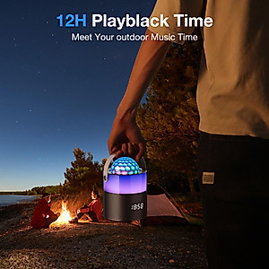 LEICEX Portable Bluetooth Speaker,Wireless Speakers with Bass HD Sound,Up to 12H Playtime,Disco Rotating Light/Music Light/Ideal for Home and Outdoor Karaoke Machine with Two Wireless Microphones