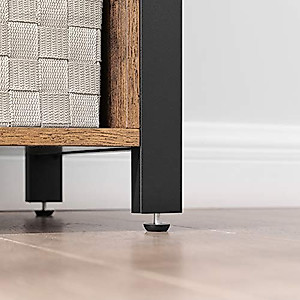 VASAGLE Lowell Storage Cabinet, Sideboard with Adjustable Shelves and Louvered Doors, Industrial, 13" D x 44.9" W x 29.5" H, Rustic Brown