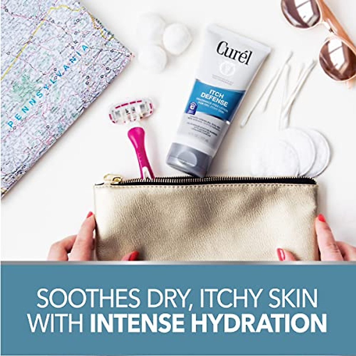 Curél Itch Defense Calming Body Lotion, Moisturizer for Dry, Itchy Skin, Body and Hand Lotion, 6 Ounce, with Advanced Ceramide Complex, Pro-Vitamin B5, Shea Butter