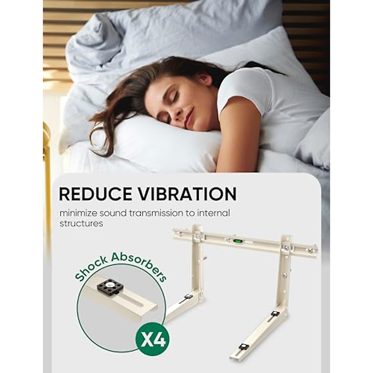 Plusluck Mini Split Wall Mounting Bracket for 18000-24000 BTU Mini Split Air Conditioner with Leveler Universal Ductless AC and Heat Pump Systems Outdoor