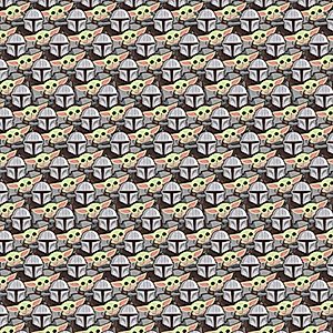 Quilting Cotton for Sewing - Star Wars Collection - 100% Cotton - Soft, Decorative Material - Pre-Cut 44-45 Inches Wide x 2 Yards - by Camelot Fabric (Mandalorian Stickers Multi)