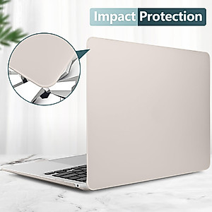 DONGKE Compatible with MacBook Air 13 inch Case 2021 2020 2019 2018 Release Model: M1 A2337 A2179 A1932, Matte Hard Case Cover for MacBook Air 13 inch with Retina Display Fits Touch ID - Stone