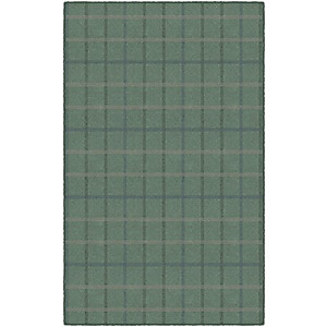 Brumlow Mills Muted Checkered Plaid Print Home Indoor Non-Slip Area Rug for Living Room or Bedroom Carpet, Dining, Kitchen Rug or Doorway Mat, 3'4" x 5', Green