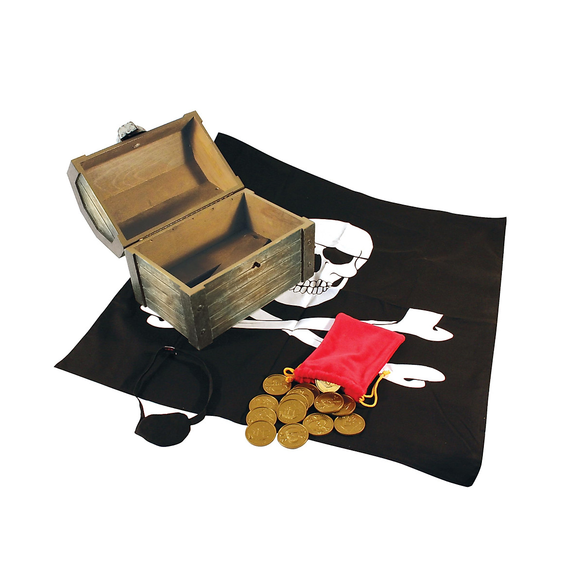 Melissa & Doug Wooden Pirate Chest Pretend Play Set