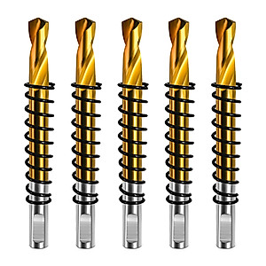 ASNOMY 5pcs Titanium-Plated M2 Steel Pilot Drill bit for Hole Saw, Hole Saw Center Drill bit for Metal, Steel, Iron, Wood, Plastic