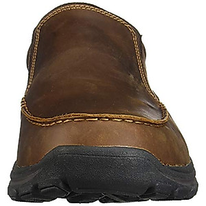 Skechers Men's Braver-Rayland Slip-On Loafer, Dark Brown Leather, 10 2E US