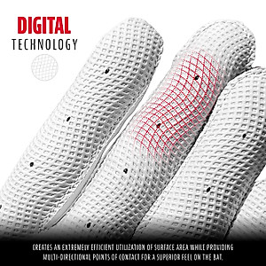 Franklin Sports MLB Batting Gloves - Classic XT Adult Men's + Youth Batting Gloves Pair - Baseball + Softball Gloves - White - Adult Small