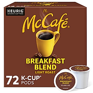 McCafé Breakfast Blend, Keurig Single Serve K-Cup Pods, Light Roast Coffee Pods, 72 Count