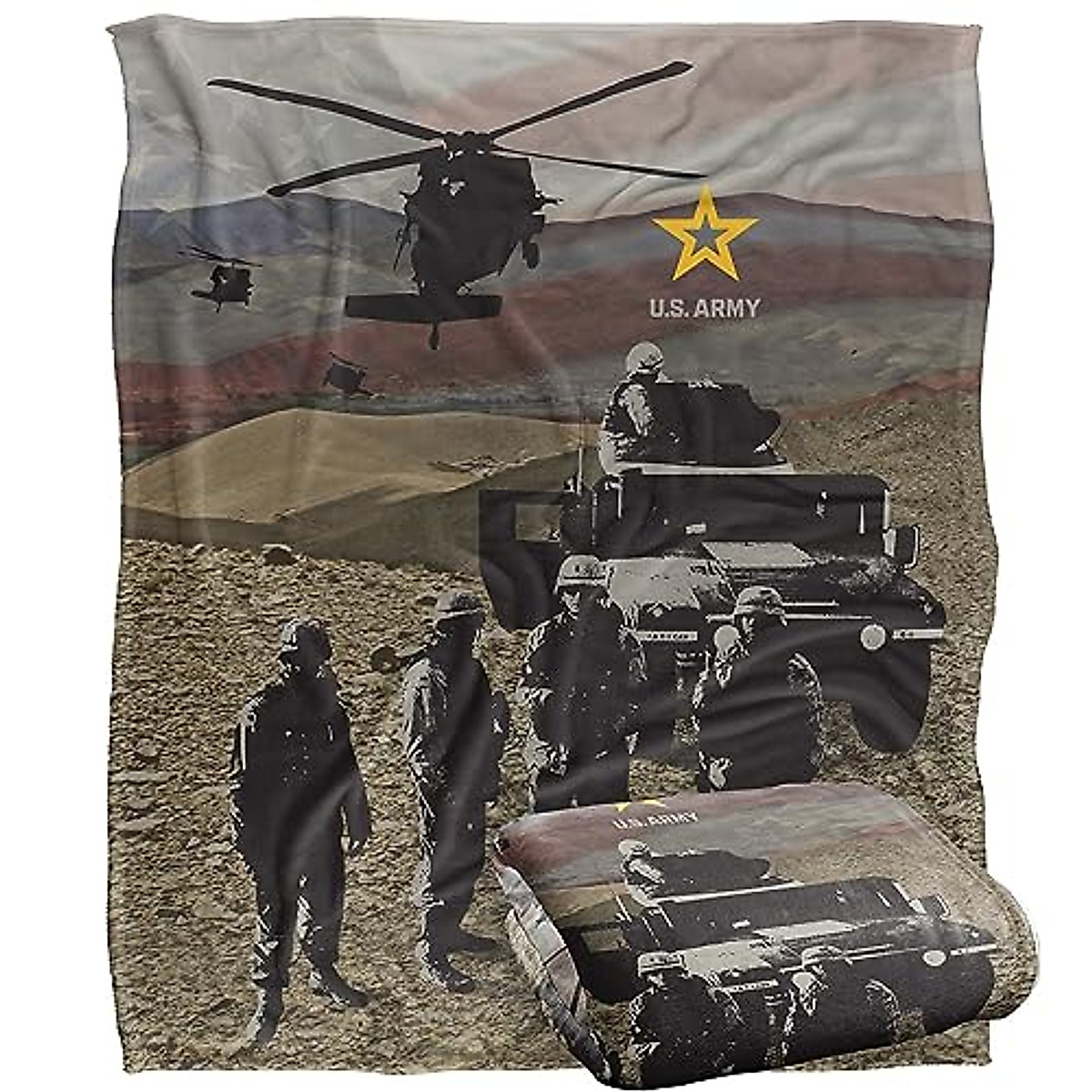 U.S. Army Blanket, 50"x60" Army Values, Silky Touch Super Soft Throw