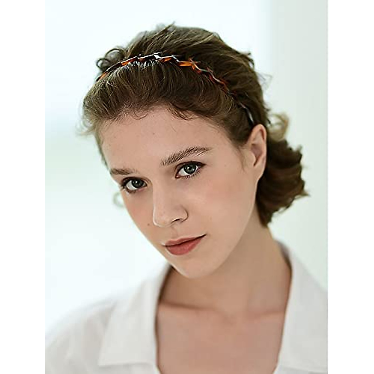 BAHABY 6 Pack Zig Zag Shark Tooth Hair Comb Headbands for Women Plastic Plain Hair Bands Hair Hoop Hair Accessories for Women