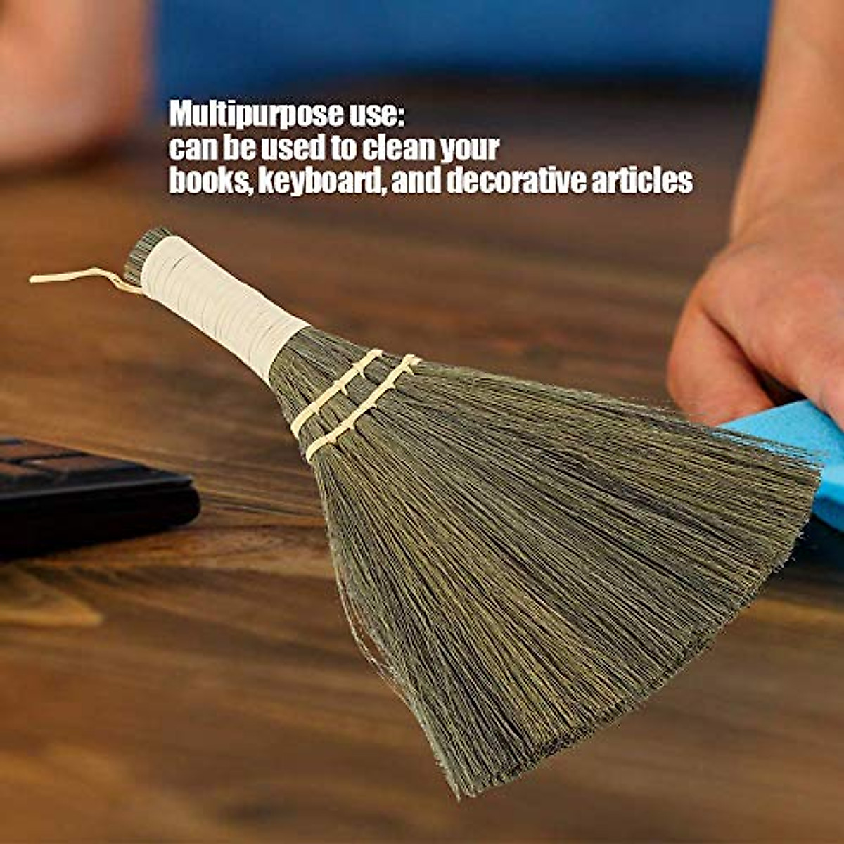 Mini Straw Broom, Straw Braided Small Broom Little Broom, Whisk Sweeping Hand Handle Broom, Soft Handmade Broom, Household Hand Brooms Supplies for Dustpan Indoor-Outdoor