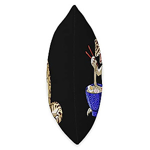 Leopard Gecko Gifts Funny Japanese Kawaii Ramen Reptile Leopard Gecko Throw Pillow, 16x16, Multicolor