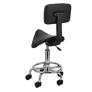 Adjustable Hydraulic Swivel Joint Saddle Stool spa Salon Rolling Chair with backrest