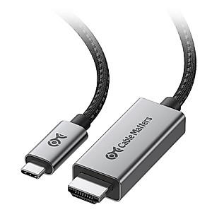 Cable Matters 48Gbps 8K USB C to HDMI 2.1 Cable 6 ft, Support 4K 240Hz and 8K 60Hz HDR - Thunderbolt 3, Thunderbolt 4, USB4 Compatible with iPhone 16/15 - Max Resolution on Any MacBook is 4K 60Hz