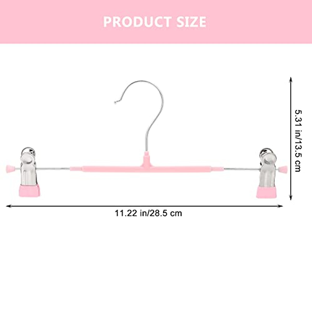 LUOZZY 10Pcs Pants Hangers Skirt Hangers Household Anti-Skid Clip Hangers Pants Accessory - Pink