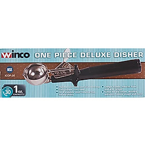 Winco ICOP-30 Ice Cream Disher with Black Handle, Size 30, Stainless Steel