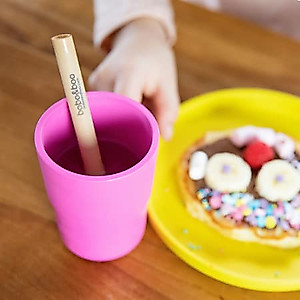 bobo&boo Colorful Plant-Based 7.5 inch Kids Plates for Toddler Eating – Set of 3, Plant-Based, Melamine-Free And Microwave Safe – Eco-Friendly Toddler Plate Set for Boys and Girls - Tropical