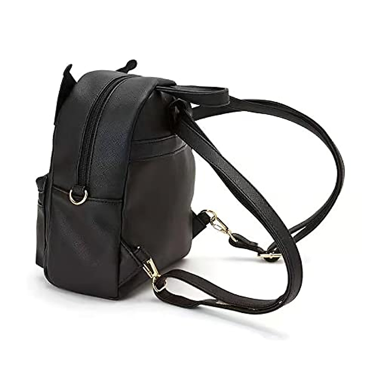 Jeinju Kawaii Backpack Cute PU Bag Shoulder Bag for Girls Anime Mini Backpack Black For Girl Anime Backpack (Black1, One Size)