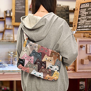 JSTEL Women Large Tote Top Handle Shoulder Bags Dragonfly Patern Ladies Handbag L