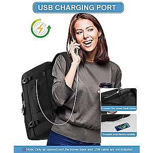 Beraliy Large Travel Backpack, Personal Item Bag for Airlines, Carry On Luggage, Hiking Backpack,Laptop Backpack, Lightweight College Work Gym Weekender Bag Men Women, Black