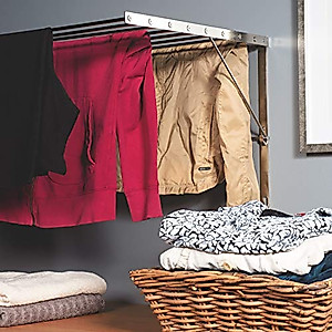 brightmaison Wall Mount Clothes Drying Rack & Laundry Room Organizer, 6.5 Yards Drying Capacity Stainless Steel Silver Laundry Rack