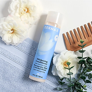 Derma E Thickening Conditioner for Thinning Hair and Natural Growth – Sulfate Free Therapeutic Mint and Herbal Hair Food Conditioner, 10 oz