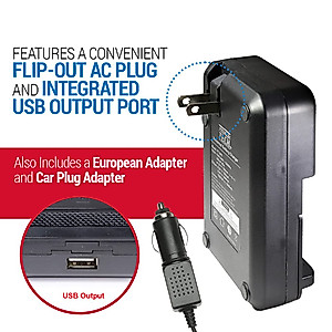 Vidpro PT-UNV Universal Li-Ion Battery Charger - Adjustable Programmable Travel Friendly Charger with Overcharge Protection and Automatic Polarity Detection Compatible with Most Battery Types